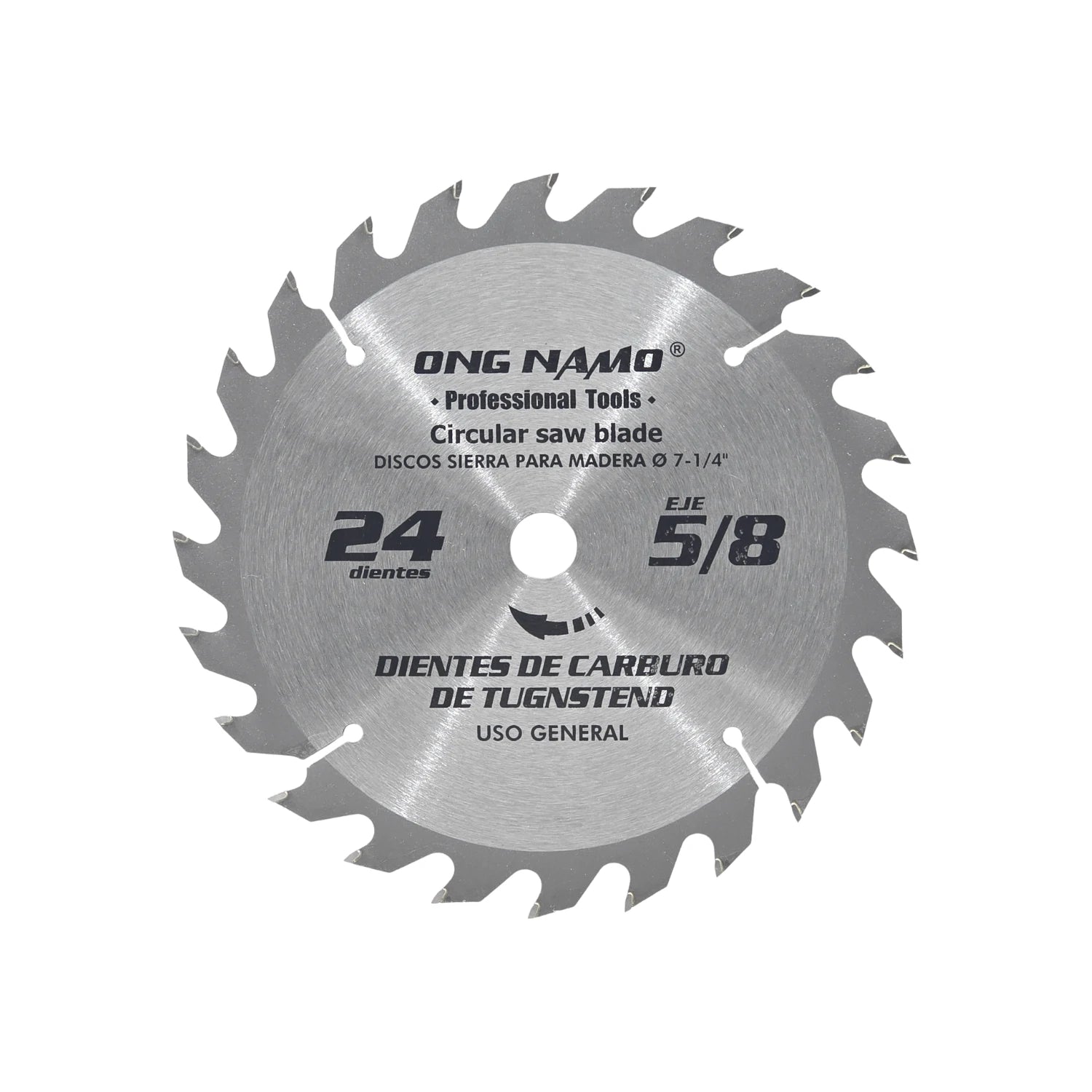 Disco sierra circular 7 1/4" de 24 dientes 5/8" para madera Ong namo ...