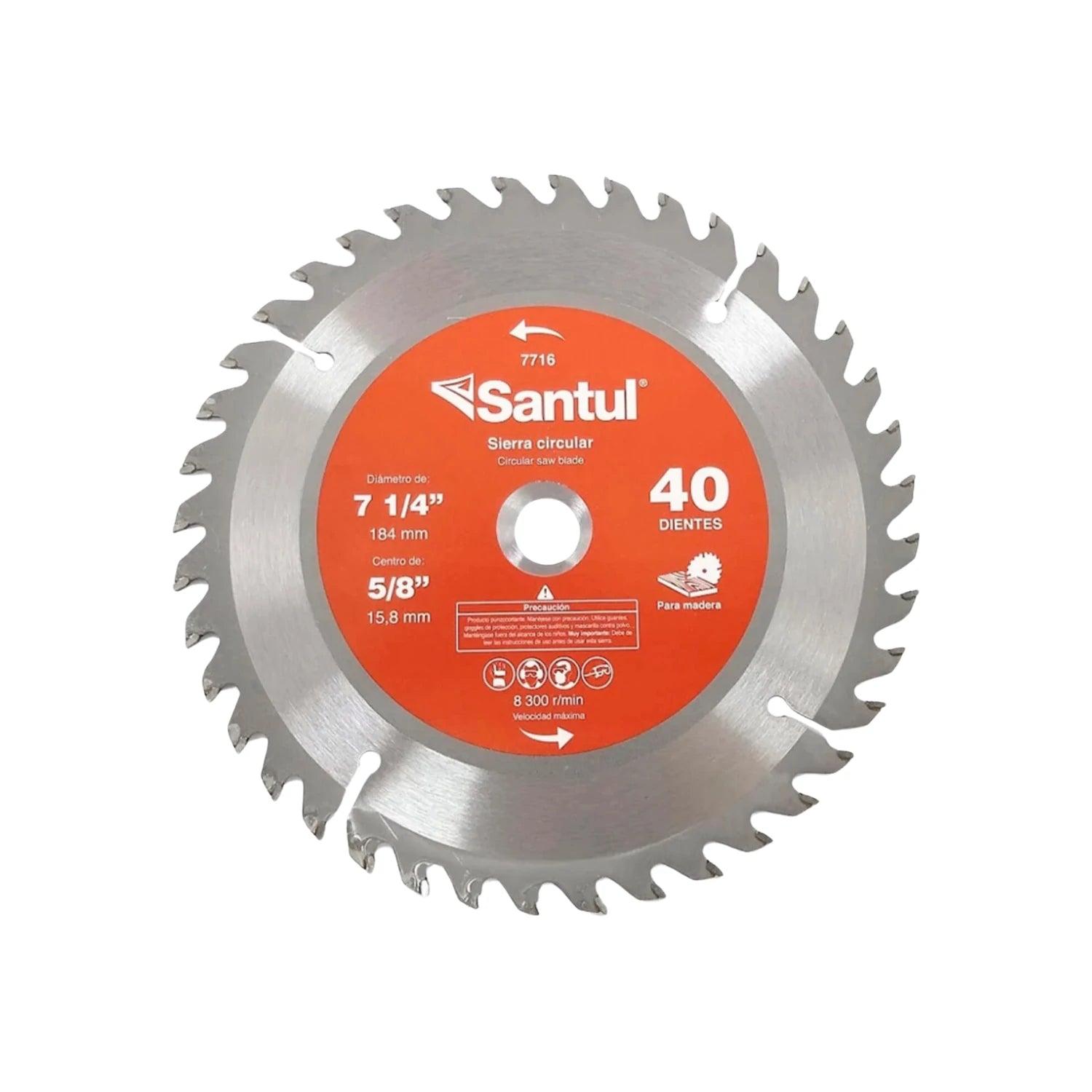 Disco sierra circular 7 1/4" de 40 dientes para madera Santul 7716 ...